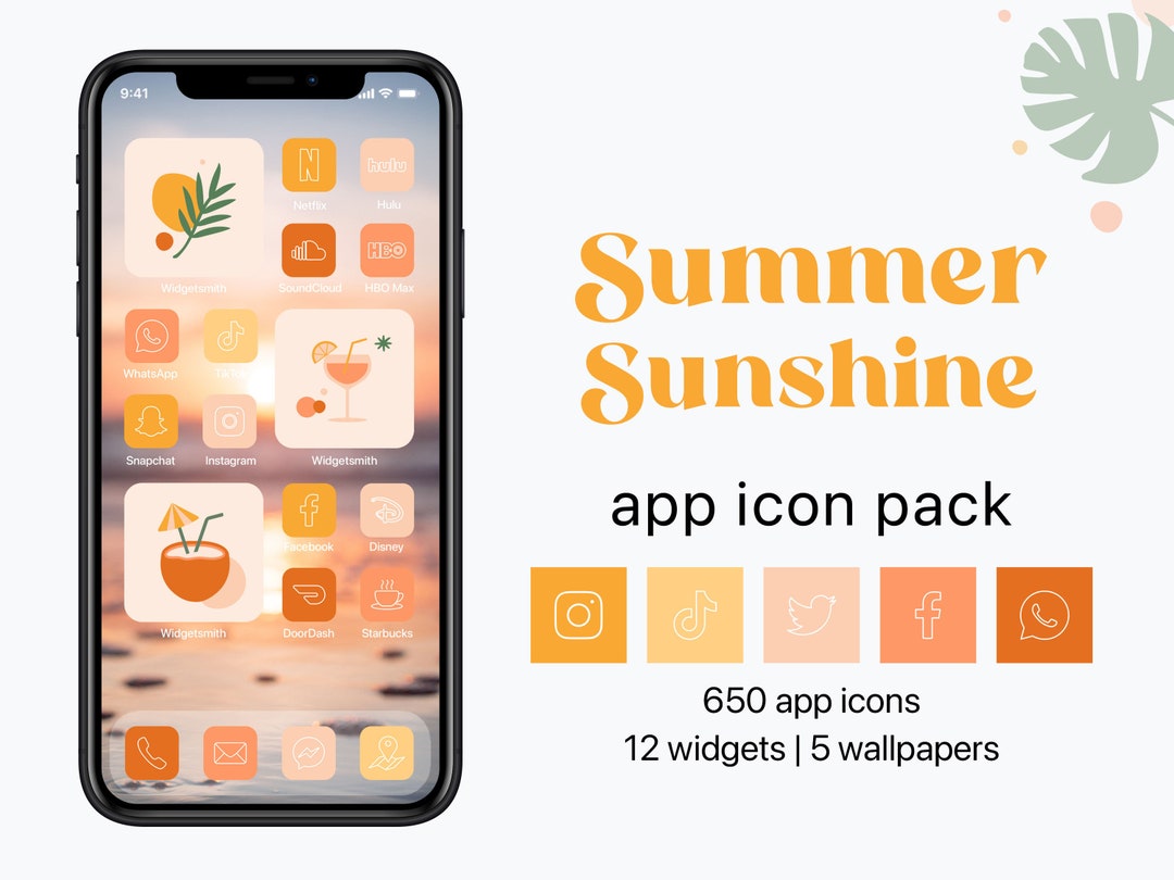 Summer App Icons Ios Icons for Summer Summer Sunshine - Etsy