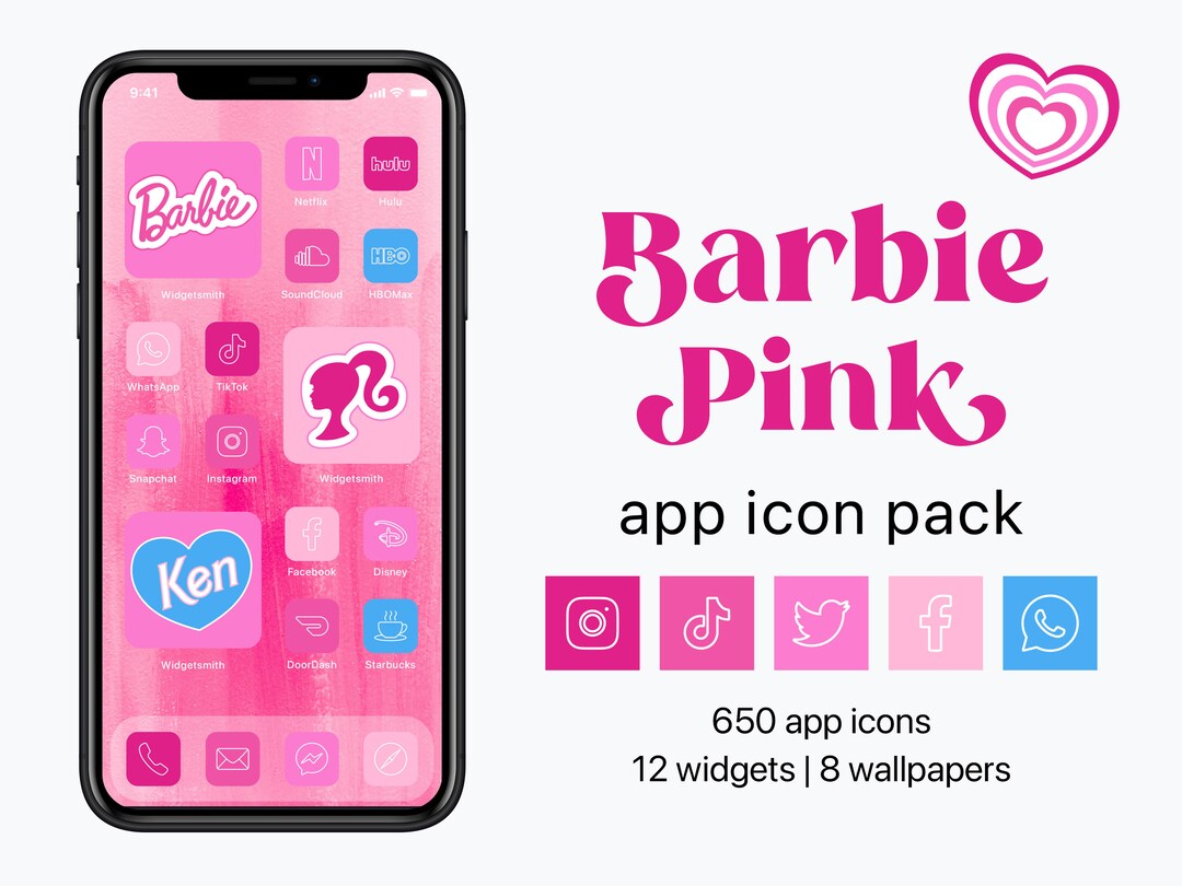 Iconos de aplicaciones de Barbie paquete de iconos y widgets - Etsy México