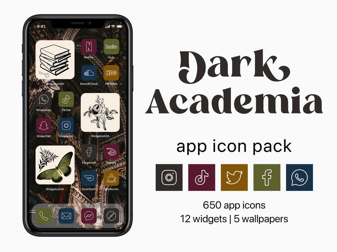 Dark Academia App Icons for Iphone Dark Academia Ios Icons - Etsy
