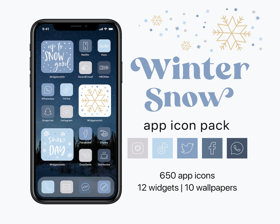 Winter Snow App Icons, Winter iPhone Icons, Winter Widgets - Etsy