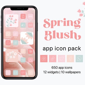 Spring Blush App Icons, Blush iPhone Icons for Spring, Spring Widgets ...