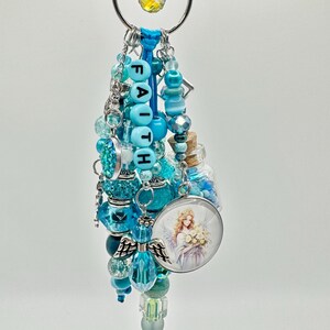 Guardian Angel Keychain, Cute Angel Bag Charm, Beaded Angel Bag Charm ...