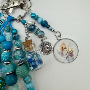 Guardian Angel Keychain, Cute Angel Bag Charm, Beaded Angel Bag Charm ...