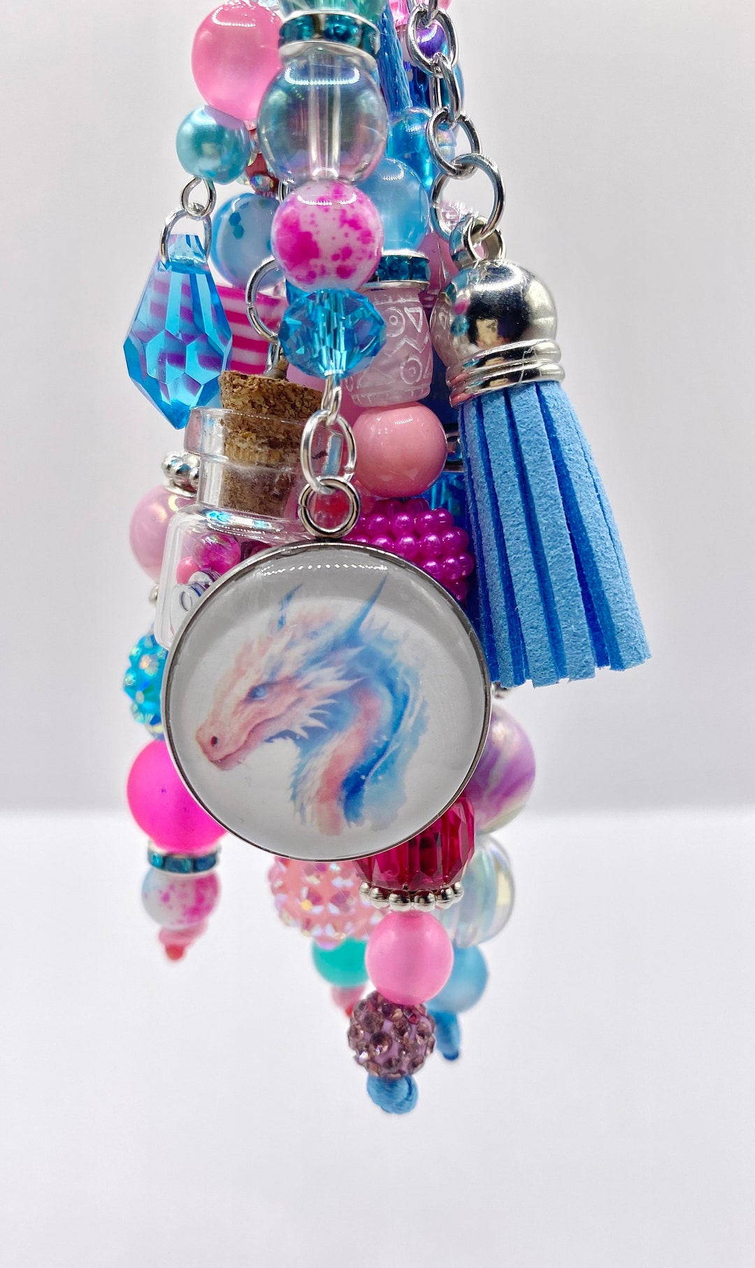 Cute Mythical Dragon Keychain, Cute Dragon Keychain Charm, Handmade ...