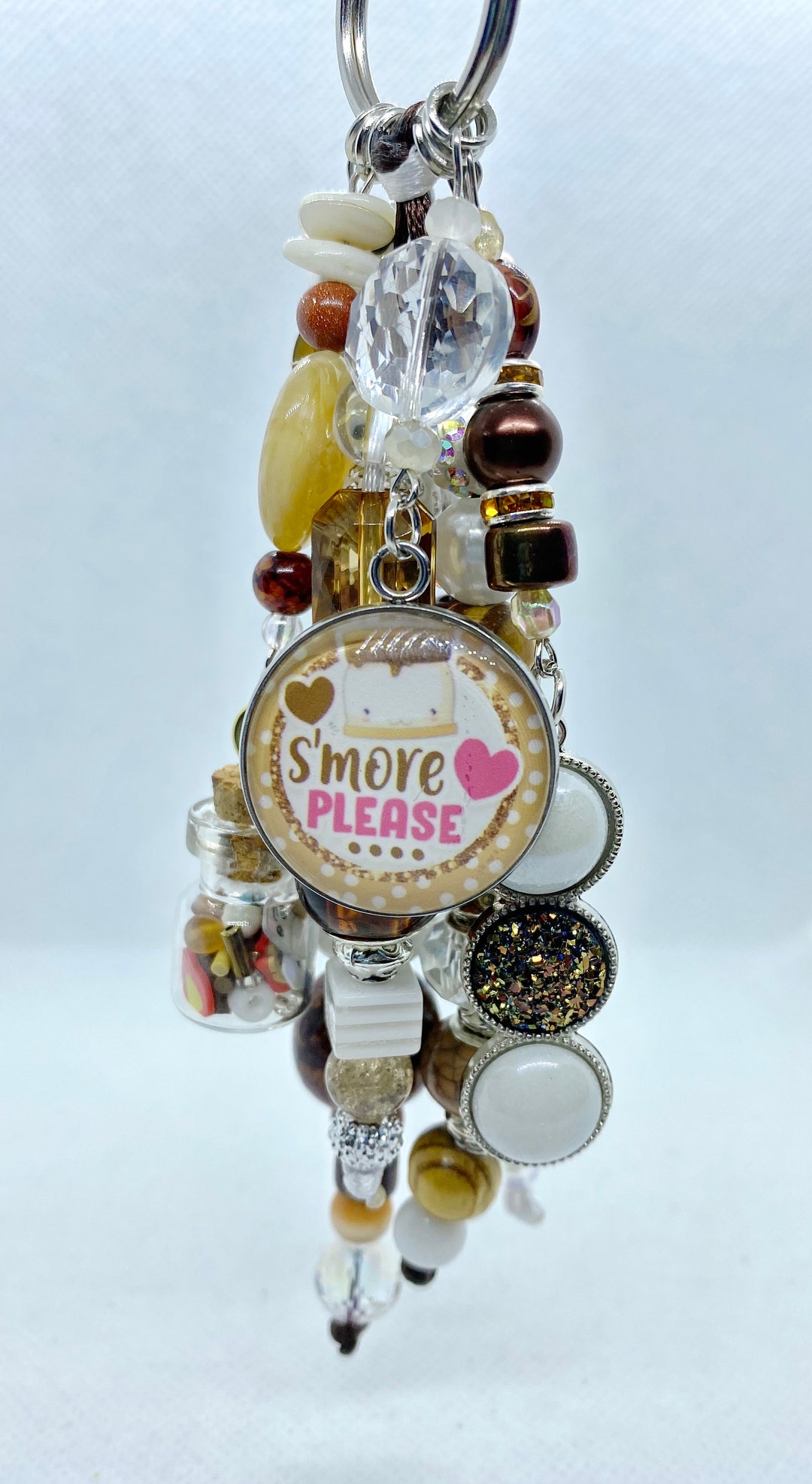 Handmade S’mores Gift for Her, Cute S’mores Keychain Charm, Cute S’mores Car Charm, S’mores ...