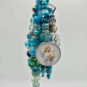 Guardian Angel Keychain, Cute Angel Bag Charm, Beaded Angel Bag Charm ...