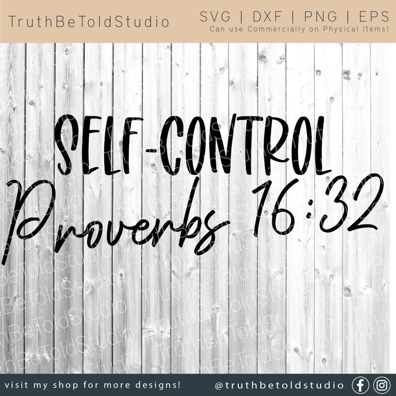 Self-control SVG Christian Religious Religion Proverbs - Etsy