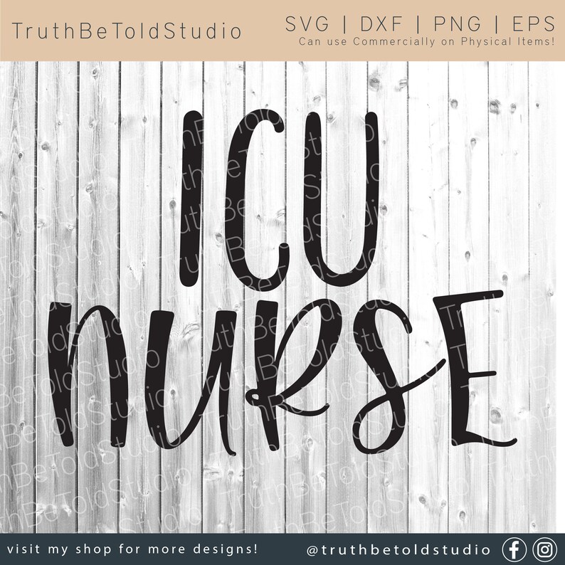 ICU Nurse SVG Intensive Care Nurse Svg Svg Files for Cricut Svg for ...