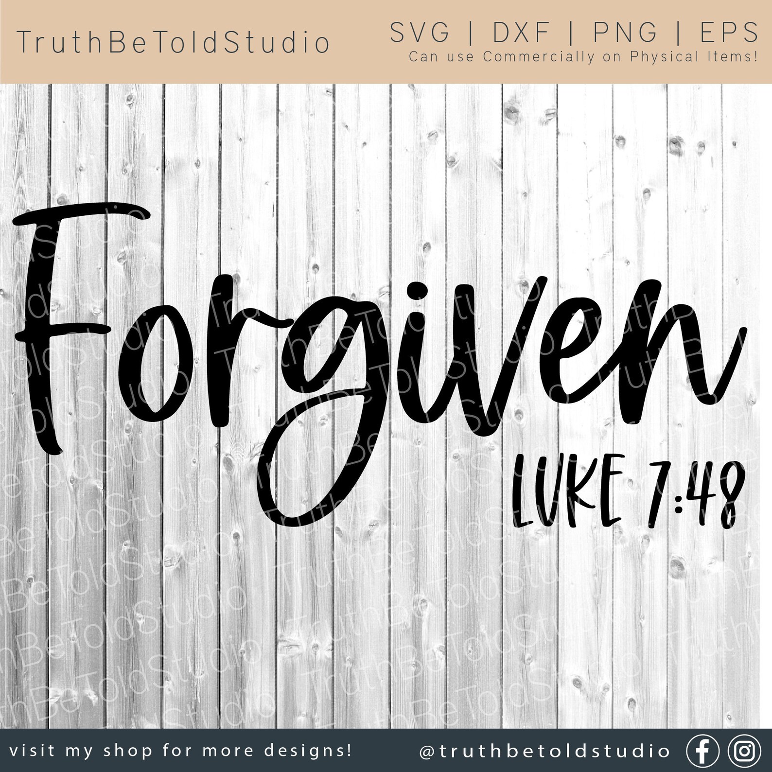 Forgiven SVG SVG Files for Cricut SVG Designs Svg for - Etsy