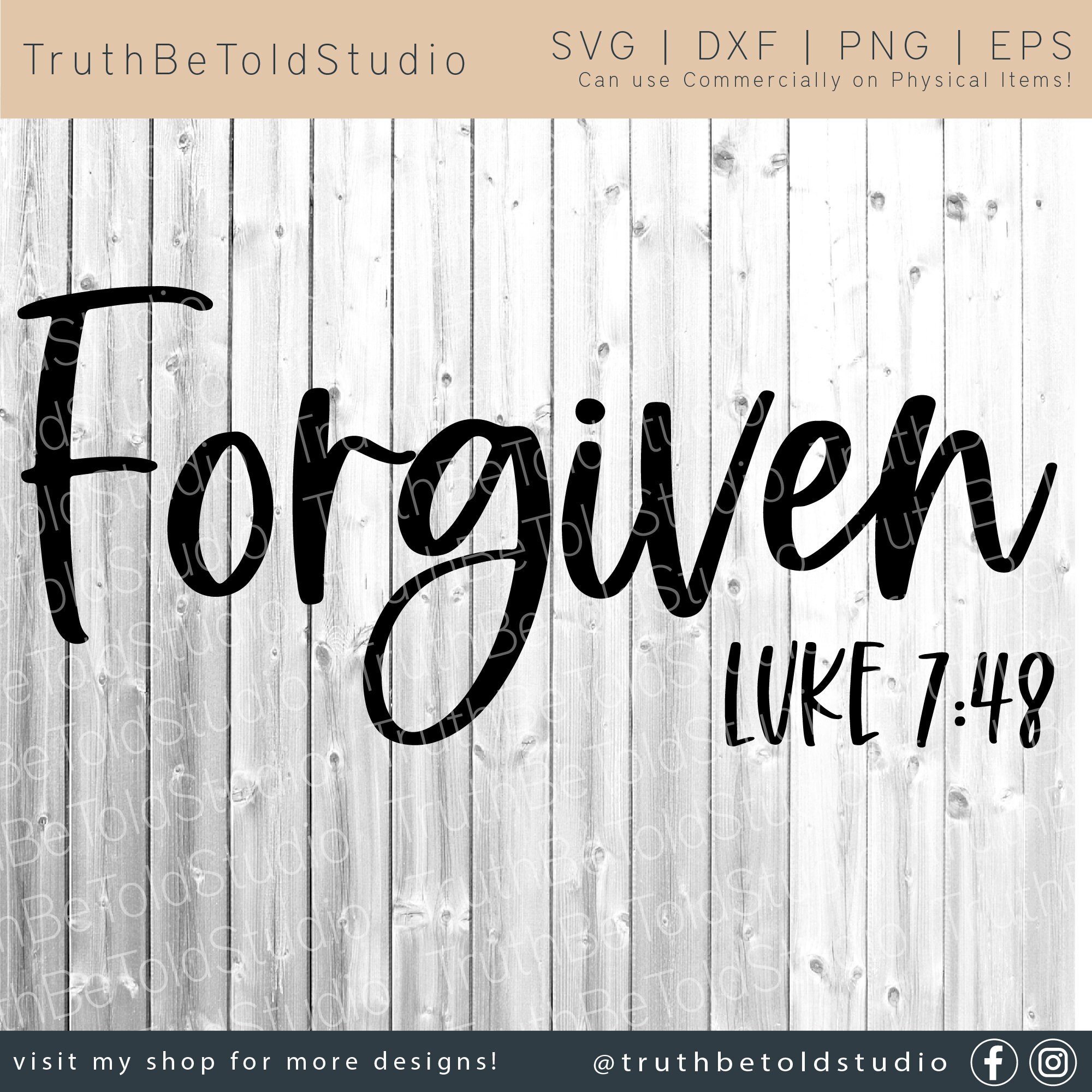 Forgiven SVG SVG Files for Cricut SVG Designs Svg for - Etsy