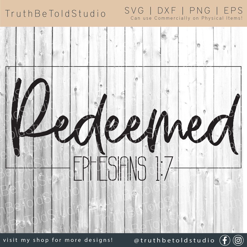 Redeemed SVG SVG Files for Cricut SVG Designs Svg for Shirts Svg Files ...