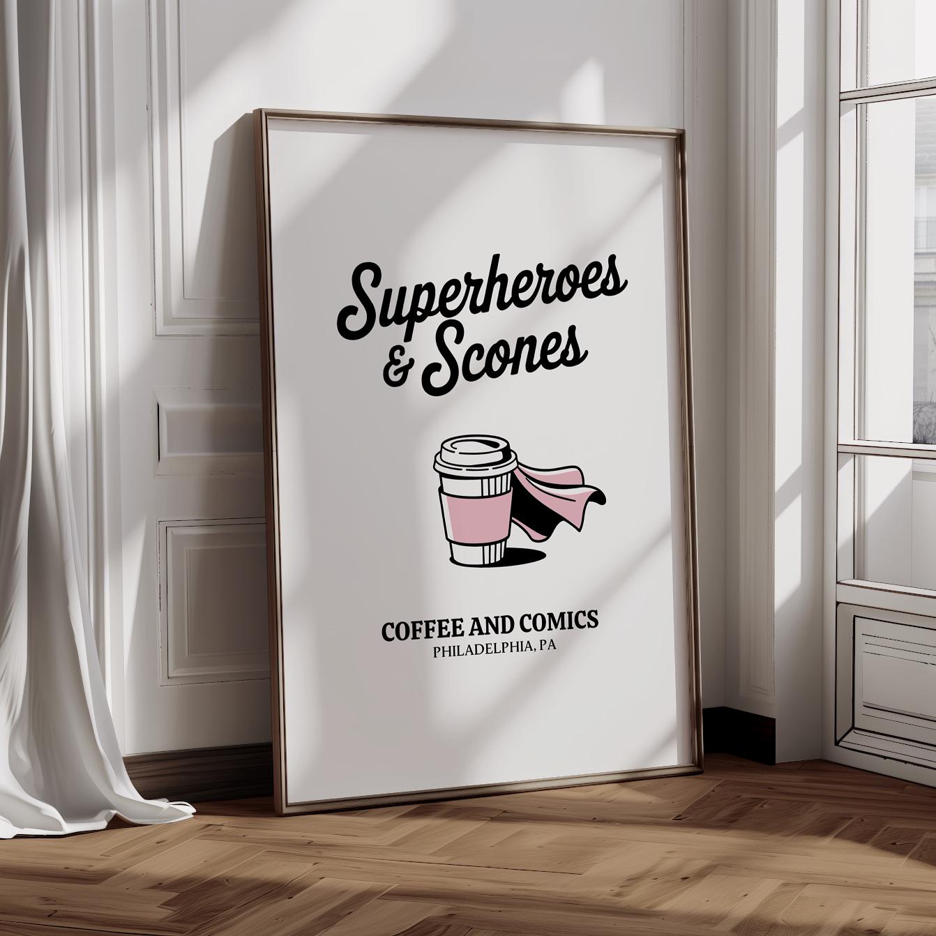 Superheroes and Scones Digital Poster | Aesthetic Wall Art Print | Book ...