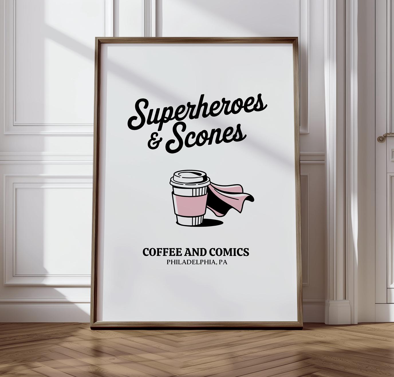Superheroes and Scones Digital Poster | Aesthetic Wall Art Print | Book ...
