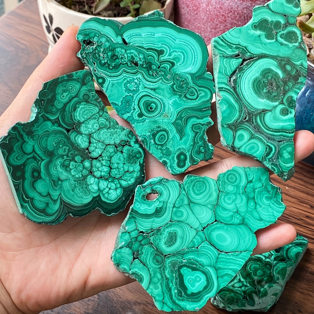 Ntural Variety Malachite Patterns Slice Slab , Home Deco , Crystal ...