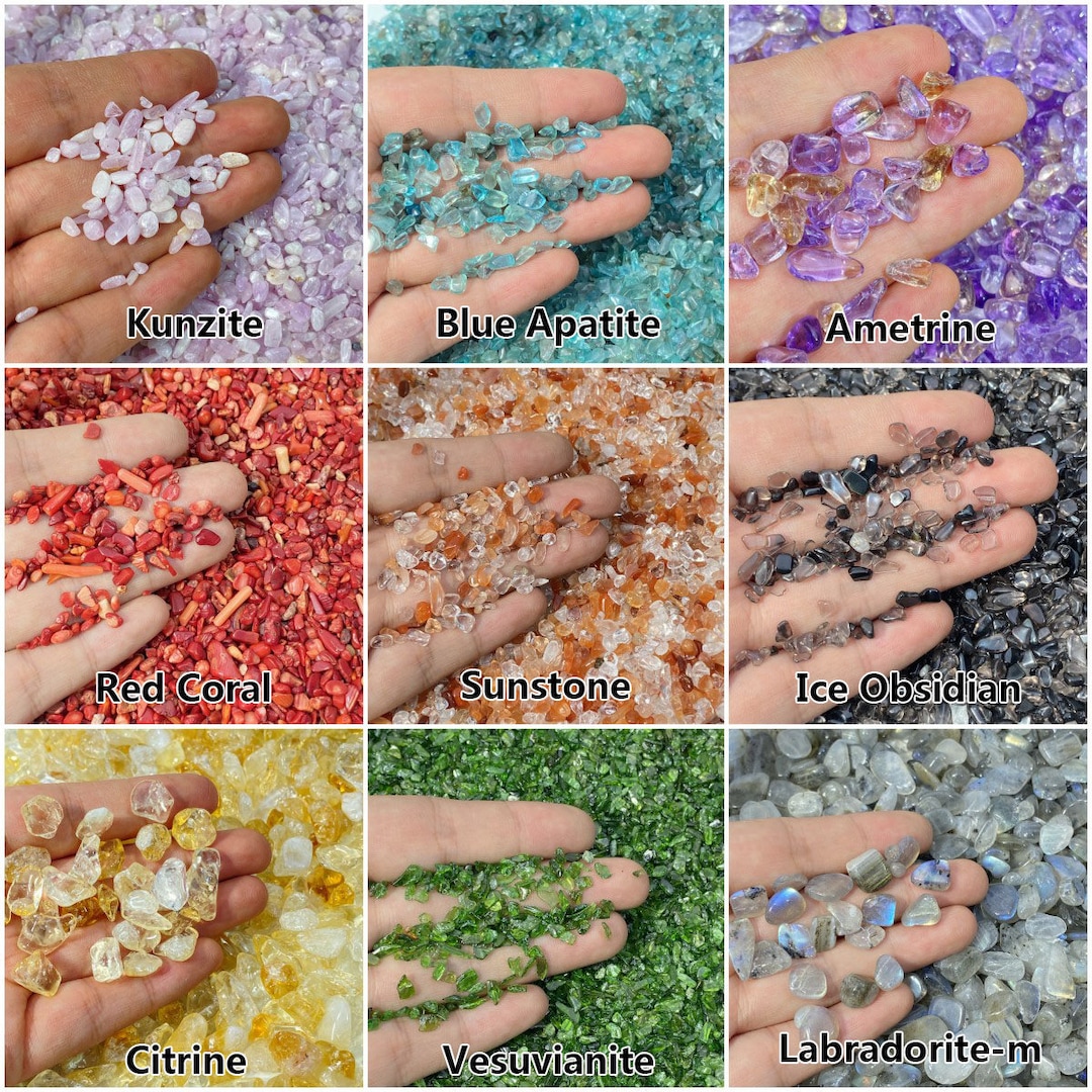 54 Kinds of Bulk Gemstone Chips , Gemstones Bulk Lot , Crushed Tumbled ...