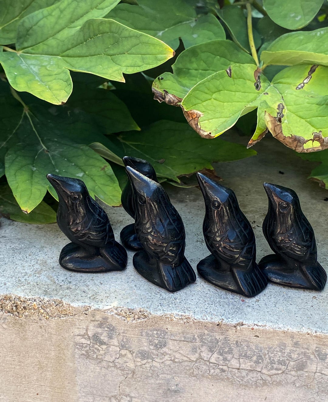 Obsidian Raven Carving , Crystal Raven Carving , Obsidian Animals ...