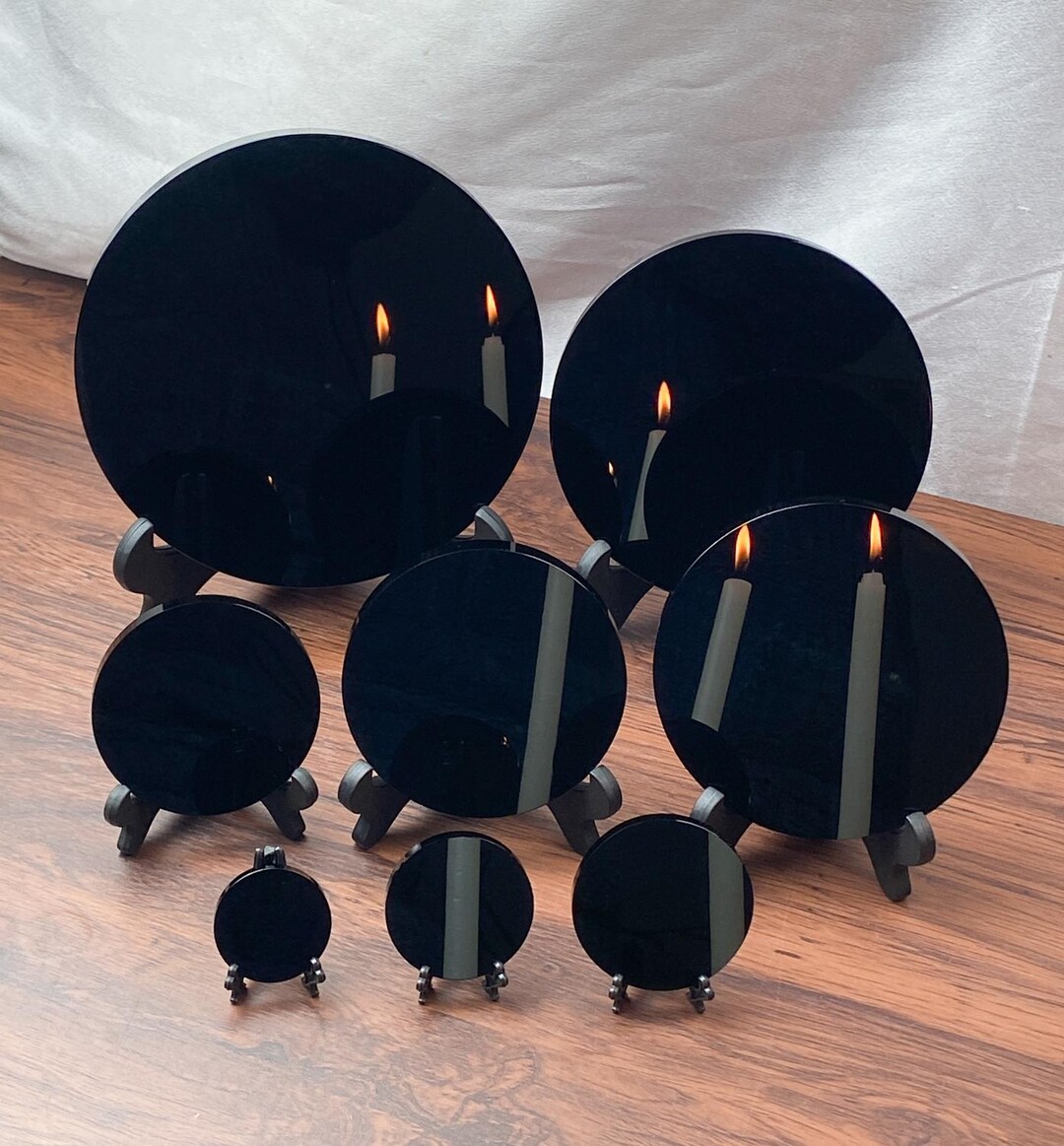 Obsidian Scouting Mirror , Black Crystal Divination Plate , Scrying ...