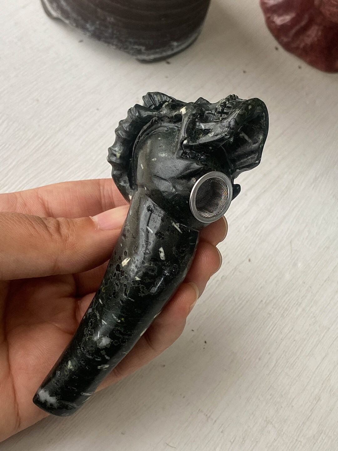 Natural Gemstone Smoking Pipes Stone Pipes , Crystal Quartz Skull ...