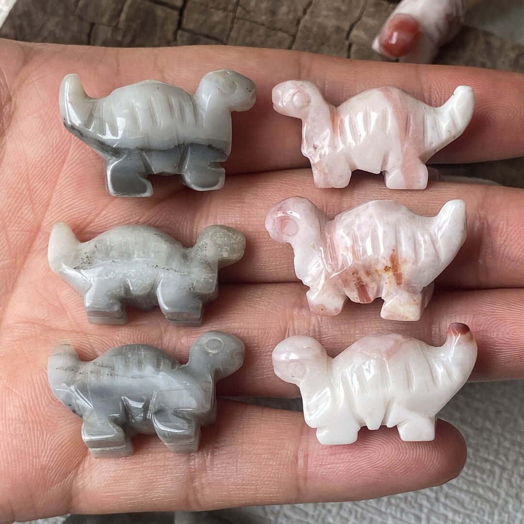 Handmade Mini Dinosaur Carving , Natural Stone Dino Figurine Carvings ...
