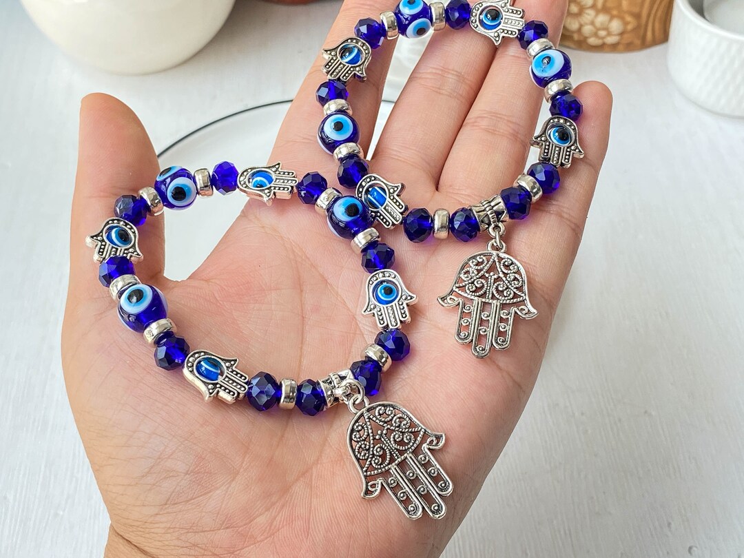 Hasma Hand Black String Bracelet , Hand of Fatima Bracelet , Gift for ...