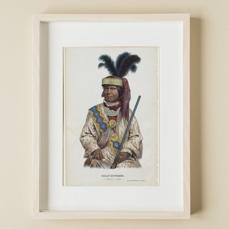 Native American Chief Portrait - Billy Bowlegs 1870 Seminole Chief ...