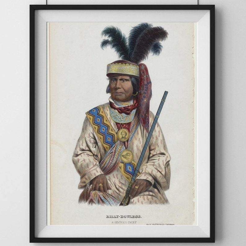 Native American Chief Portrait - Billy Bowlegs 1870 Seminole Chief ...