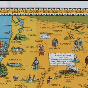 Native American Tribes Map Poster 1944 American Indian Tribal Map ...