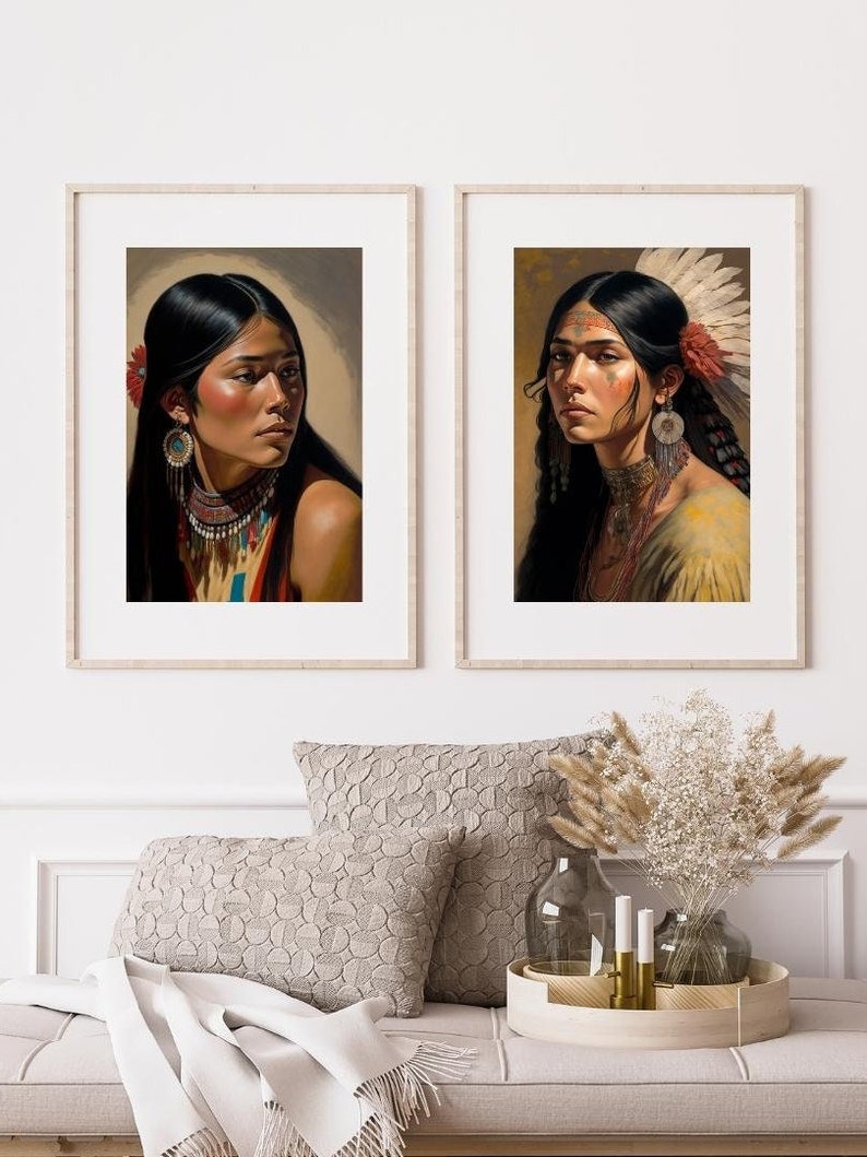 Native American Portrait Painting Beautiful Native American - Etsy