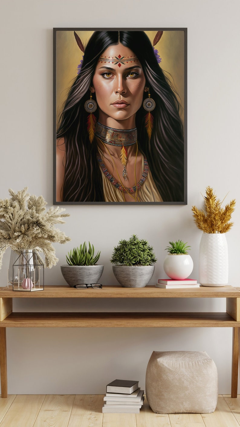 Native American Portrait Painting Beautiful Native American Woman ...