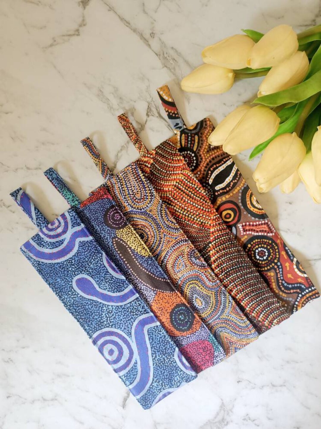 Aboriginal Dot Art Fabric Bookmark/ Indigenous Art Bookmarks/ Book ...