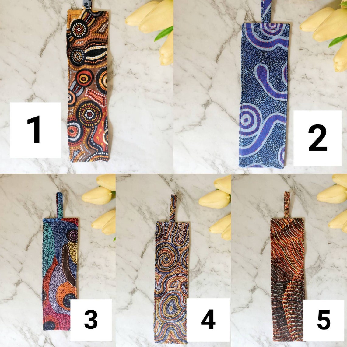 Aboriginal Dot Art Fabric Bookmark/ Indigenous Art Bookmarks/ Book ...