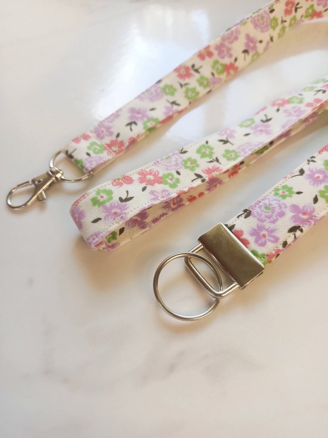 Lanyard / Key Fob Handmade Fabric Neck Lanyard, Floral Lanyards, ID ...