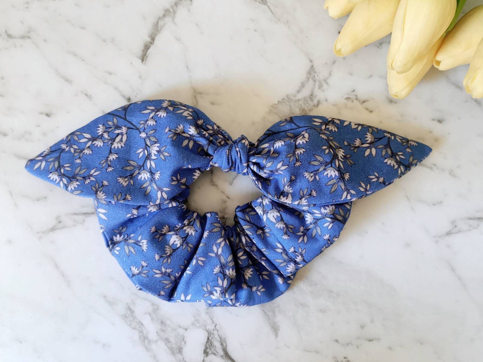 Handmade Blue Knot Bow Hair Scrunchies Hair Tie Elastic - Etsy