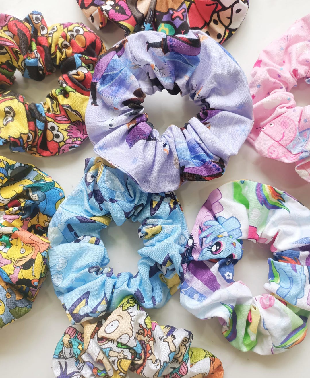 Character Cartoon Hair Scrunchies- Kids / Adult Hair Tie Elastic ...