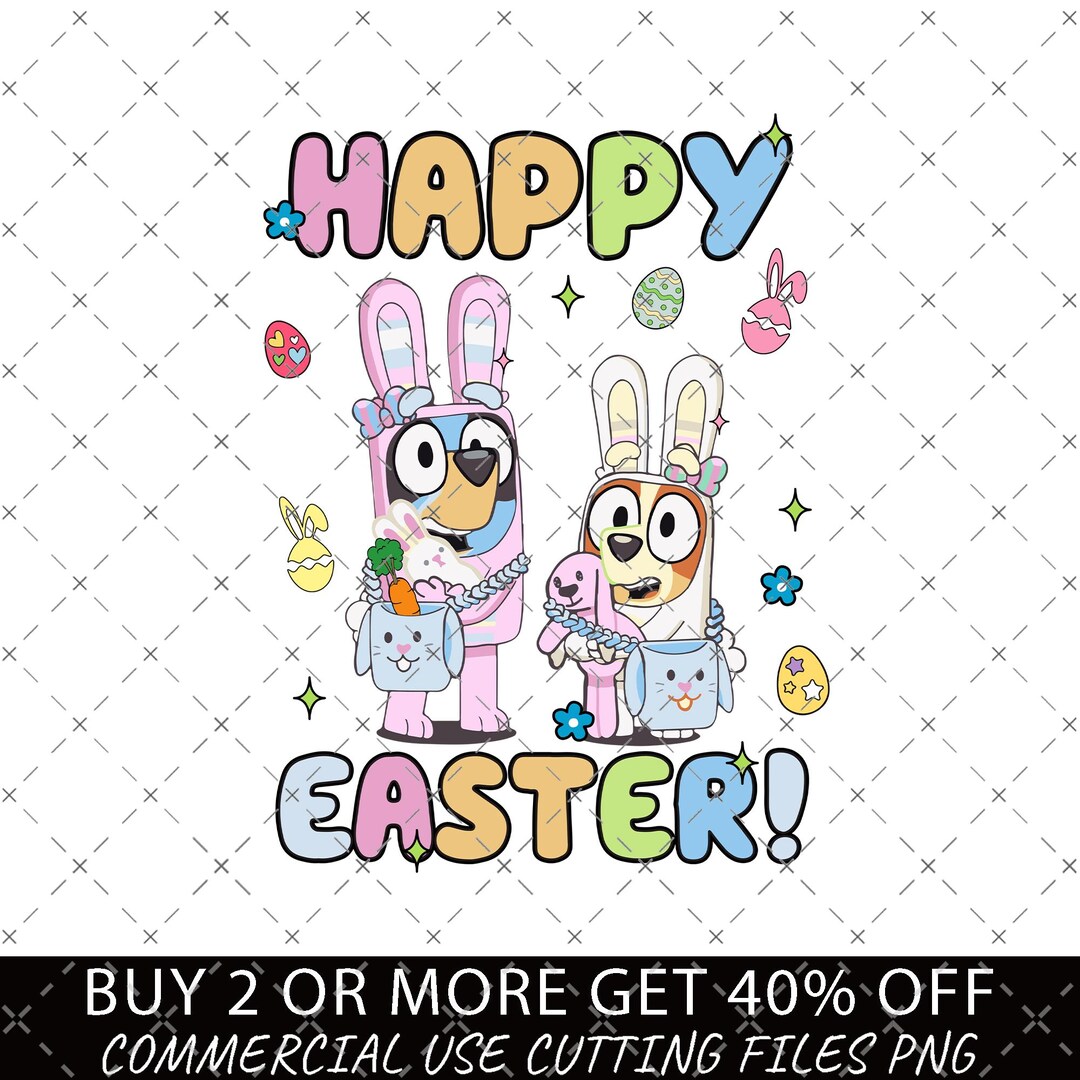 Bluey Easter Day Png, Happy Easter Day Png, Bluey Bunny Easter Day Png ...