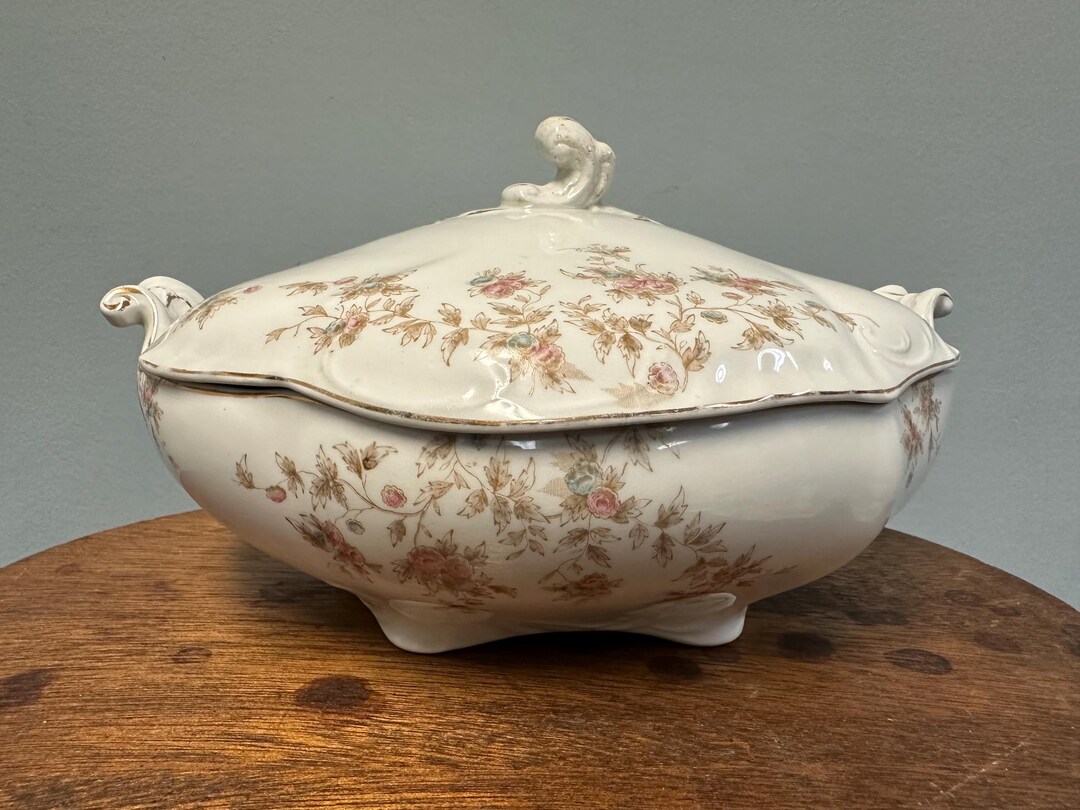 Antique Johnson Bros England Royal Semi Porcelain Floral Casserole W ...