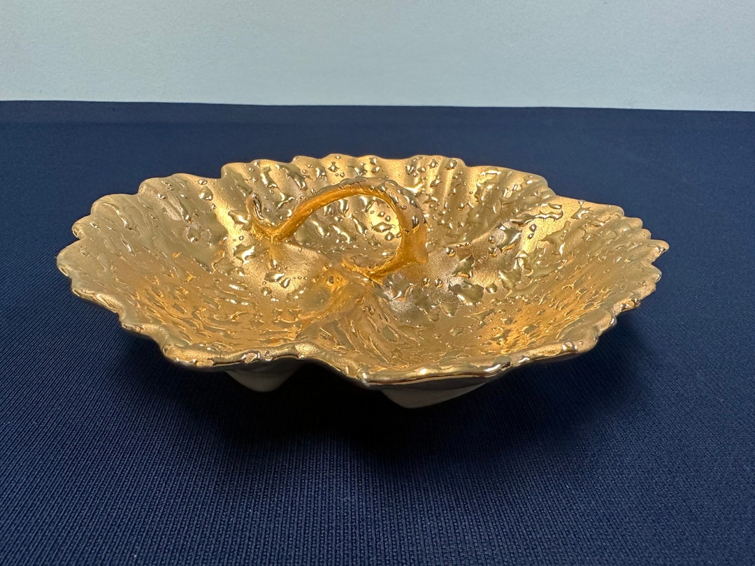 Weeping Bright Raindrop Splatter Vintage Divided Candy Dish or Relish ...