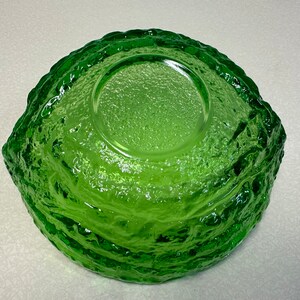 Blenko Glass Green Glass Console Bowl, Green Art Glass Fruit Bowl ...