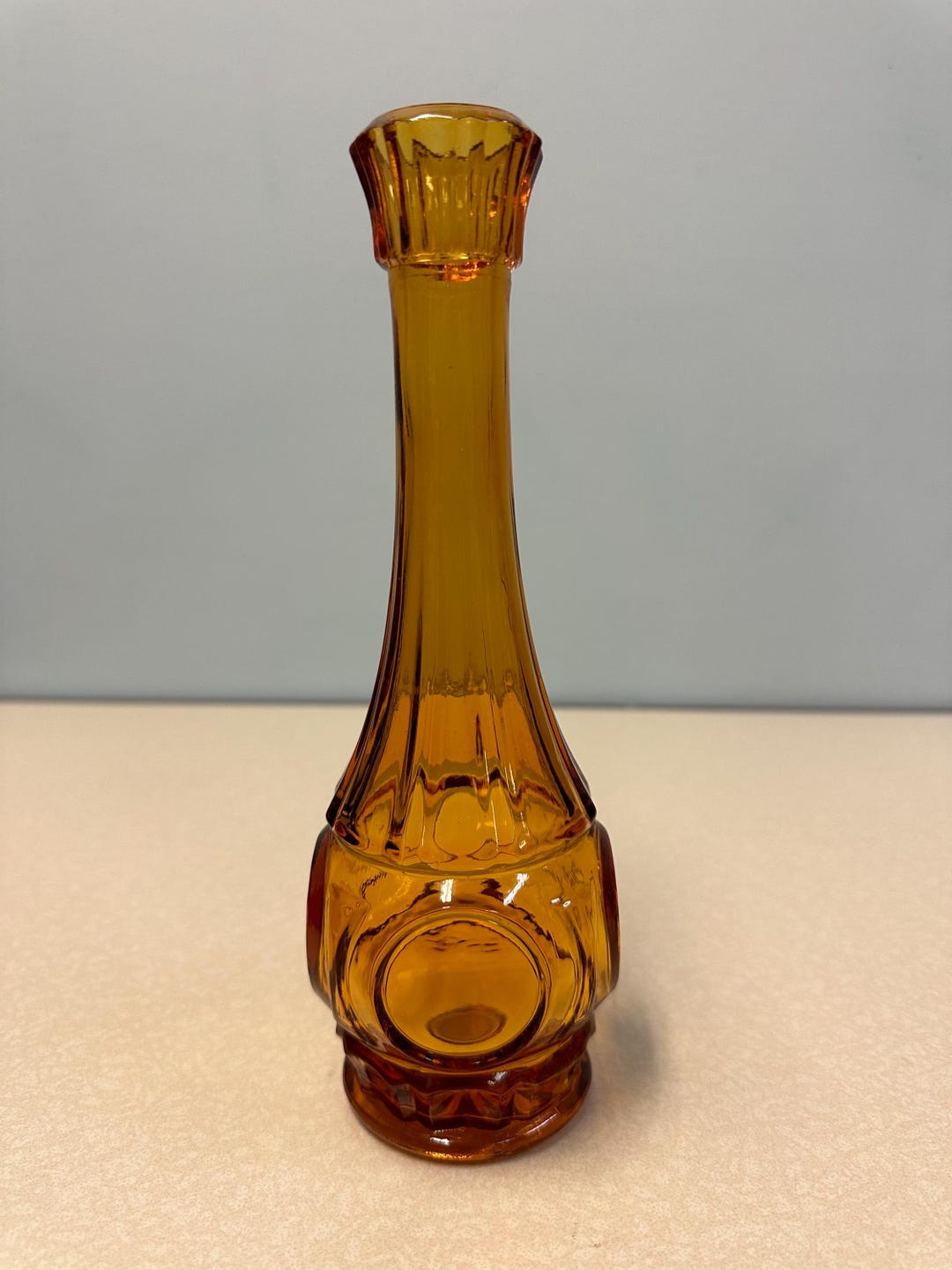 Wheaton Bullseye Amber Glass Bud Vase Amber Glass Vase - Etsy