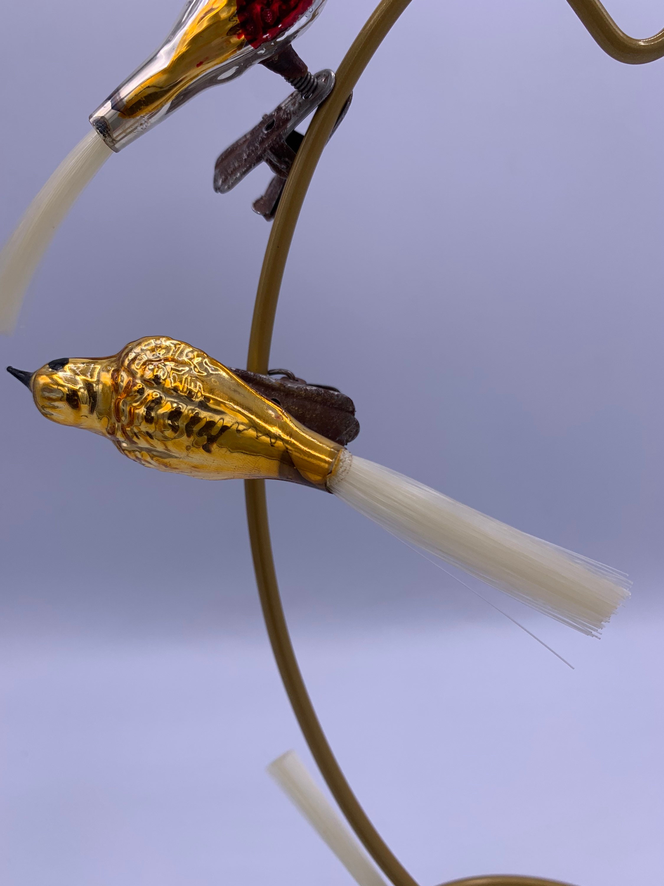 Vintage Mercury Glass Clip on Bird Ornaments Blown Glass Bird Ornaments ...