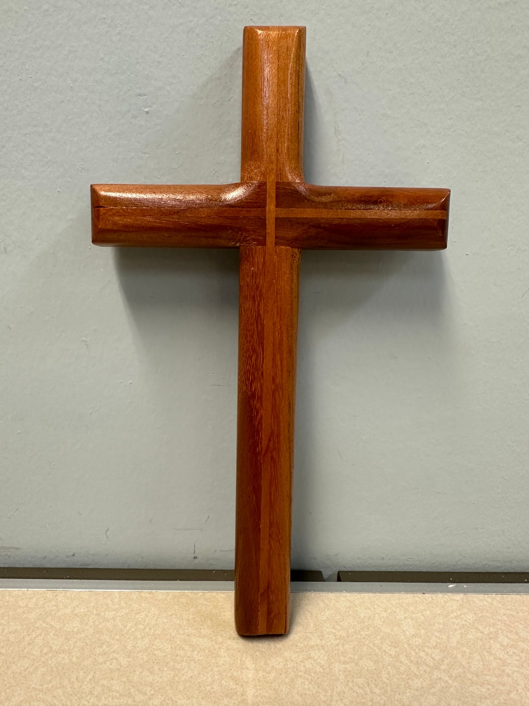 MCM Style Wood Inlay Walnut Cross, Christian Gifts - Etsy