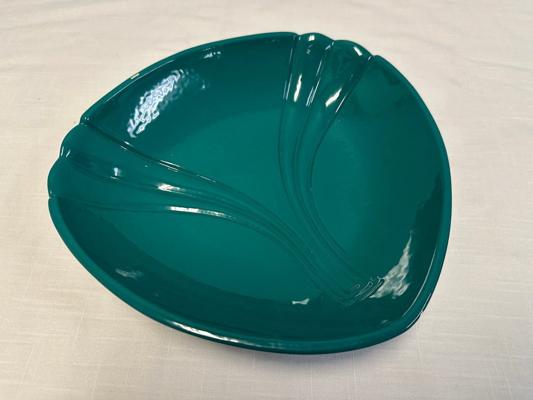 1980’s Art Deco Revival Haeger Pottery Turquoise Dish Platter, 1980’s ...