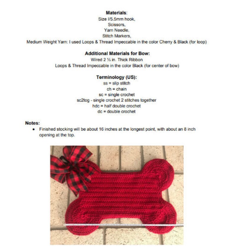 Dog Bone Stocking CROCHET PATTERN - Etsy