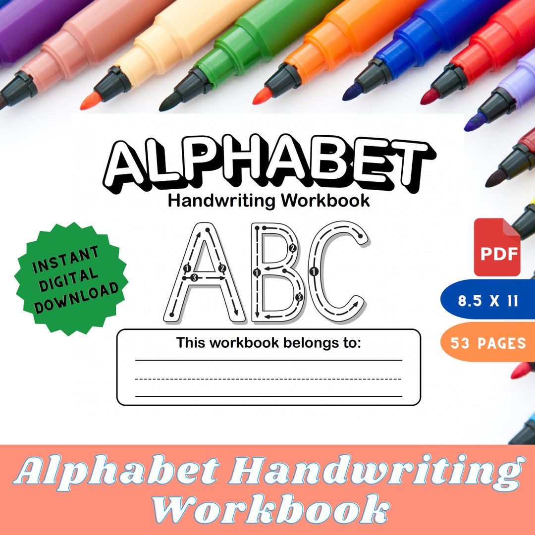 Alphabet Handwriting Workbook for Children - Digital Download - Etsy