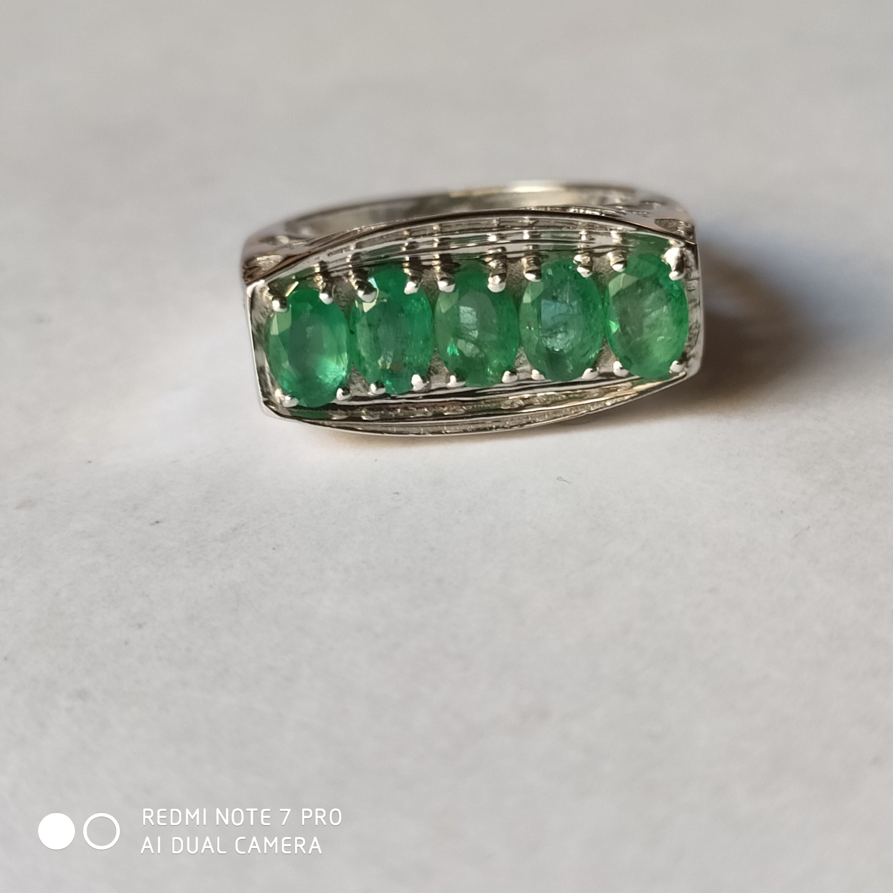 Natural Emerald Silver Ring/ 925 Sterling Silver/ May - Etsy