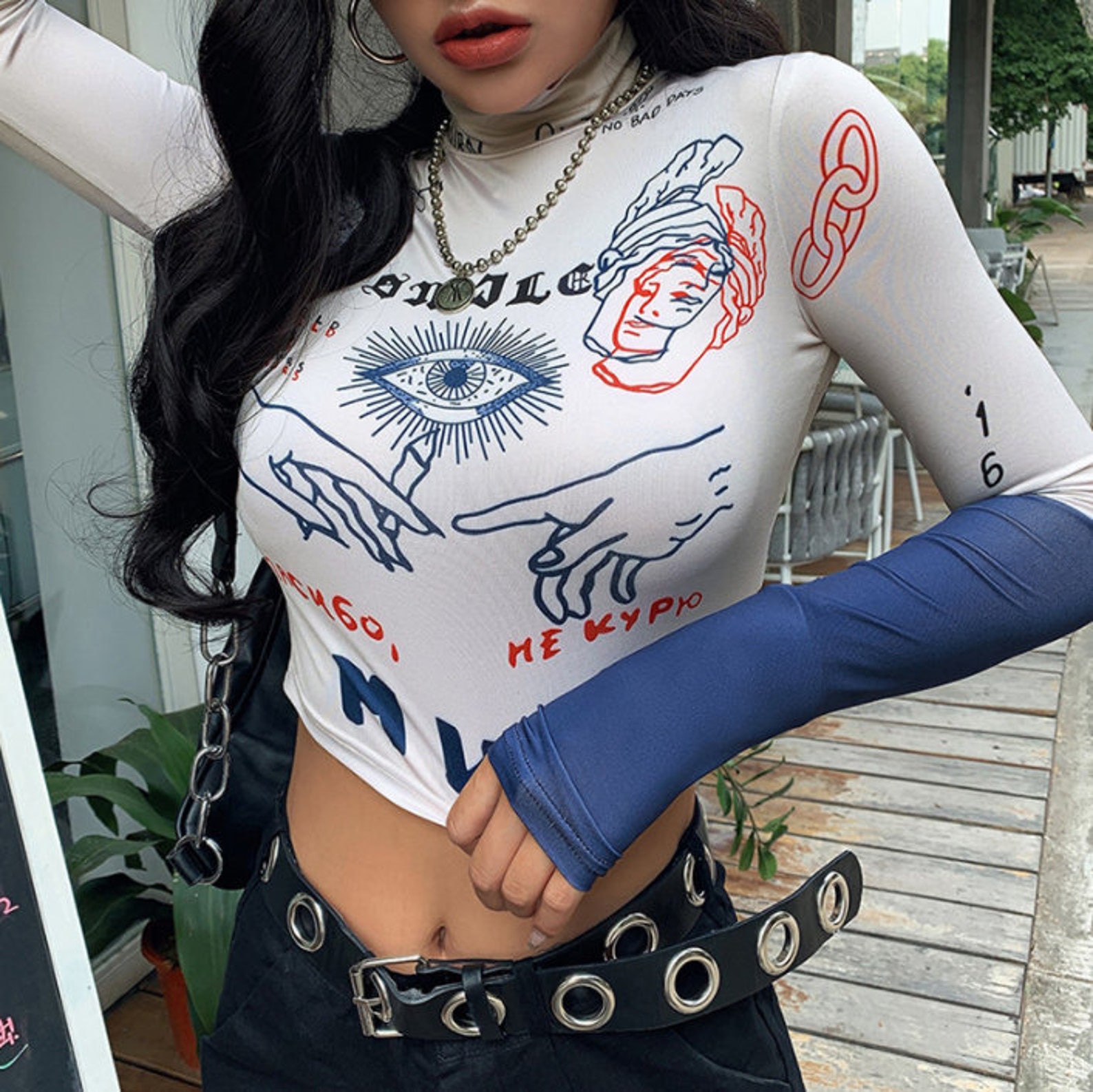 Y2k Aesthetic Printed Harajuku Crop Tops Free Shipping Etsy