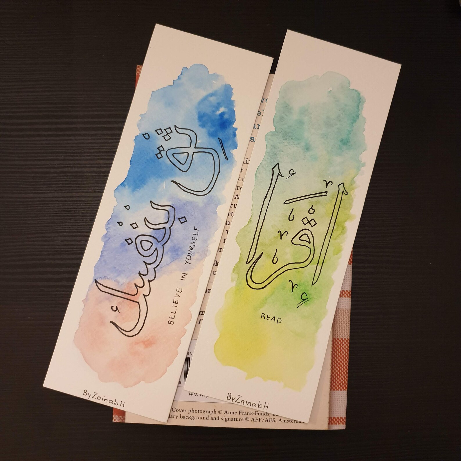 Arabic Calligraphy handmade bookmarks Pack of 2 Islamic | Etsy