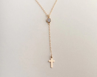 Long Chain Cross Necklace - Etsy