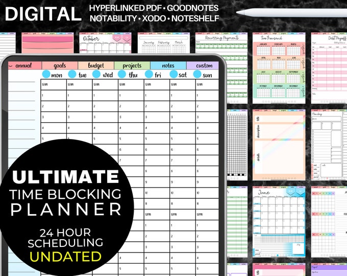 Ultimate Time Blocking Planner! Undated Digital Planner, Goodnotes ...