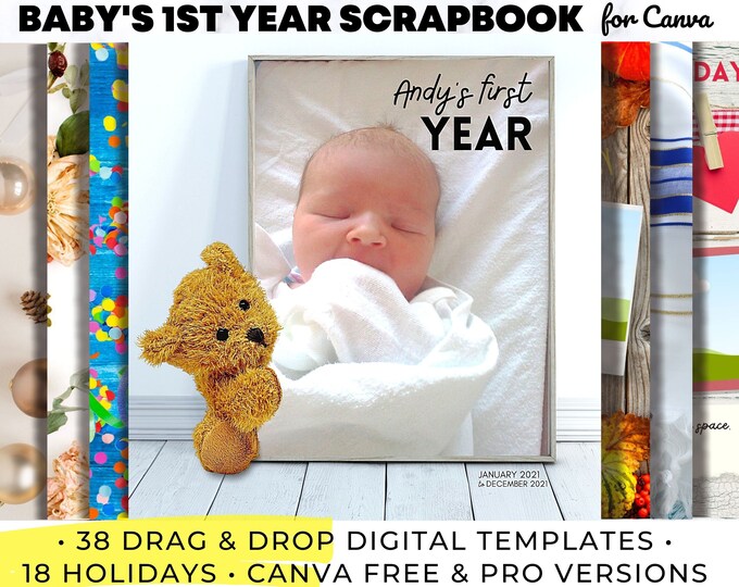 Digital Scrapbooking Templates: Baby Scrapbook Digital Baby's First ...